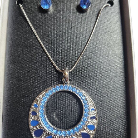 Mixit | Jewelry | Mixit Nwot Hypoallergenic Silverblue Teardrop Necklace Stud Earrings | Poshmark